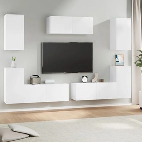 7dílný set TV skříněk bílý kompozitní dřevo 3114302