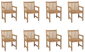 vidaXL Zahradní židle 8 ks masivní teakové dřevo
