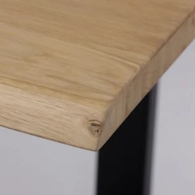 Jídelní stůl 180x90x75 masiv dub, kovová noha ve tvaru písmene U černý lak DS-U180 DUB