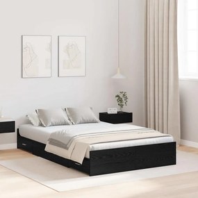 Rám postele s úložným prostorem s čelo Černý dub 120 x 190 cm 3335326