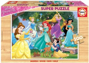 Puzzle educa dřevěné puzzle disney princezny 100 dílků