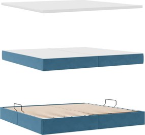Postel s úložným prostorem Tmavě modrá 200 x 200 cm samet 3370783