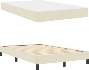 Rám postele s matrací Krémová 120 x 200 cm textil 3398625