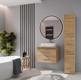 Závěsná skříňka pod umyvadlo s deskou Nel 2S 60 cm dub Artisan