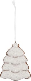 Závěsná dekorace zasněžený perníkový stromeček Frosted Ginger - 8*1*10 cm