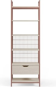 Ocelová knihovna v terakotové barvě 60x179,5x40 cm Amara – Marckeric