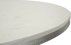 Jídelní stůl Istanbul 100 cm stříbrný/mramor
