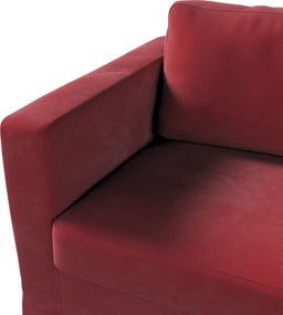 Potah na pohovku IKEA  Karlstad 3-místná, nerozkládací, dlouhý barva červená látka lesklé, sametová