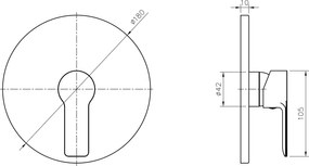 Bruckner Baron sprchová baterie podomítková 1 výstup chrom 612.041.1