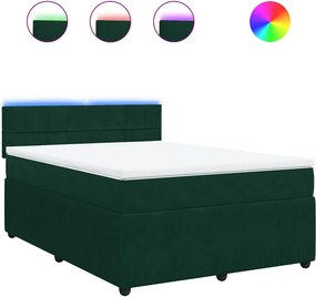 Box spring postel s matrací tmavě zelená 160x200 cm samet 3290085