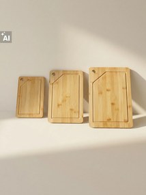 Sinsay - Bambusová prkénka na krájení 3 pack - béžová