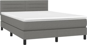 Box spring postel s matrací tmavě šedý 140 x 190 cm textil 3140130