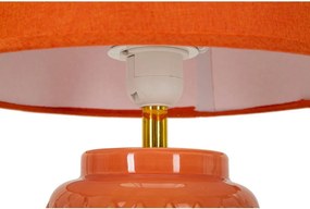 Oranžová keramická stolní lampa s textilním stínidlem (výška 44 cm) – Mauro Ferretti