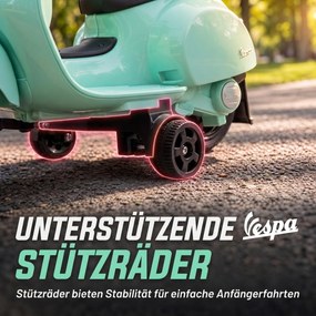 AIYAPLAY Elektro motorka pro děti Mini Vespa GTS 6V s lithiovou baterií, ergonomické sedadlo, opěrka zad, 1,5-3 roky 370-484V90GN