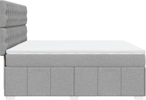 Box spring postel s matrací světle šedá 180 x 200 cm textil 3291754