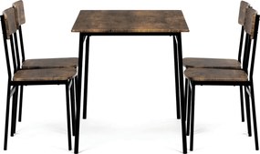Jídelní set CORTINA 1+4 - old wood 2 / černé kovové nohy