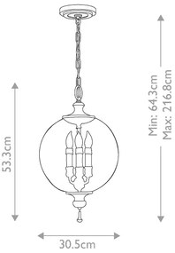 Elstead FE-ARGENTO-P - Lustr na řetězu ARGENTO 3xE14/60W/230V