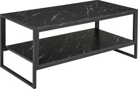 HOMCOM Moderní konferenční stolek se 2 policemi 106 x 50 x 47 cm Černý