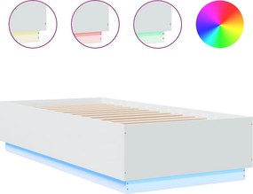 Rám postele s LED osvětlením bílý 100 x 200 cm kompozitní dřevo 3209625