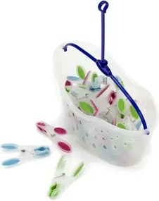 MSV sada kolíčků na prádlo s košíkem ANTI-UV 24 ks / plast / 8,3 cm