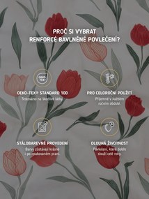 MK Lůžkoviny Bavlněné povlečení Renforcé - Květy tulipánů červené 140 × 200 cm, 70 x 90 cm