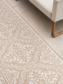 NORTHRUGS, Běhoun Duet Rosel 106252 Beige/White - na ven i na doma, 80x250, béžová, chodba / předsíň
