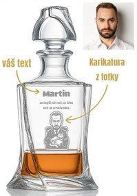 Dekorant Karafa na whisky Quadro s karikaturou z fotky 770 ml 1KS