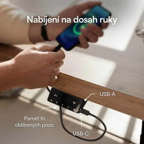 Výškově nastavitelný stůl Liftor Expert, Černá, elektricky polohovatelný