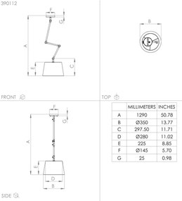Eglo 390112 - Lustr na tyči PISTUNIO 1xE27/40W/230V černá