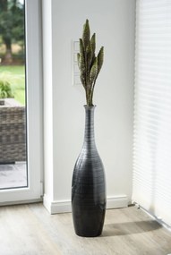 Váza DELGADA, sklolaminát, výška 77 cm, černo-stříbrná
