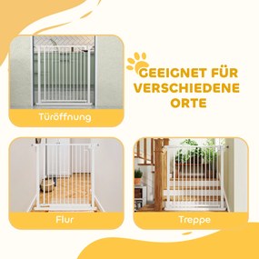 Schodišťová branka Bezpečnostní branka bez vrtání s automatickým zavíráním pro děti Kuchyňské schody 76-80 x 76 cm Bílá
