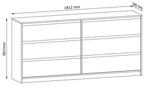 MANAMI | komoda K6S | 181,2 cm | dub cremona