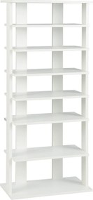 Costway Botník 7patrový botník v retro stylu – 45 × 25 × 110,5 cm, bílý