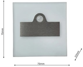 Schodišťové LED svítidlo Lumi, 1x LED 0,6w, 6500k, s, pohybový senzor