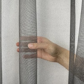 Tilová moderní záclona s řasící páskou tmavě šedá jemný tyl metráž Ervi DP 276