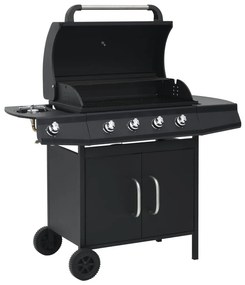 Plynový gril 4+1 hořáky černý ocel 310105