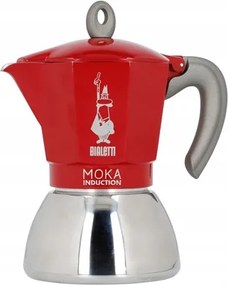 Kávovar Bialetti Induction 6 tz červeno-stříbrný