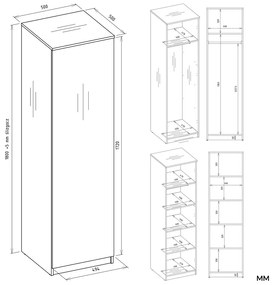 Šatní skříň MALWA SD-50 bílá