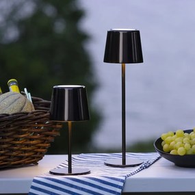 Brilliant G40939/76 Stolní AKU lampa XAANA černý chrom USB-C , CCT