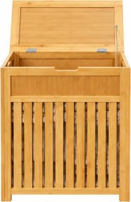koš na prádlo, s víkem, 80 l, bambus/dřevo, 63x51x28 cm, přírodní, Dekorino KP20260010