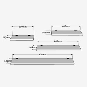 KALUNE DESIGN Set 4 poliček WALL 956LCS2704