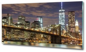 Wallmuralia Foto obraz fotografie na skle Brooklynský most 100x50
