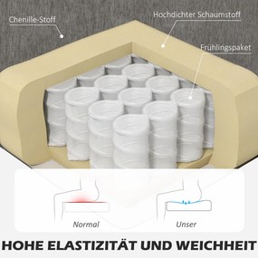 HOMCOM Rohová pohovka ve tvaru L, čalouněná polyestrem, s reversibilním lenoškou a 3 polštáři pro obývací pokoj, nosnost 180 kg, 186x130x84 cm, hnědá…