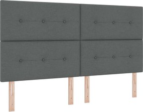 Postel s boxspringem s čelo Tmavě šedá 200 x 180 cm textil 3344318
