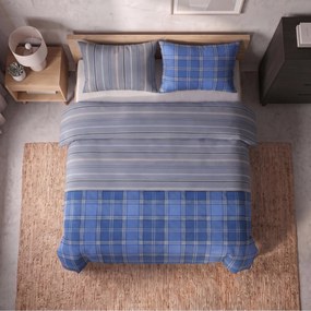 Bavlněné povlečení DELUX CAMPUS modré - 1x 240/220, 2x 70/90cm