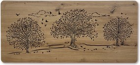 Li-Go "Tři lípy" světelný obraz s baterií 110x50 cm varianta ovládání: manuál/pohybové čidlo, provedení povrchu: bříza