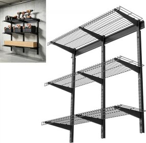 3patrový vysoce odolný nástěnný regál do garáže, 275 × 914 mm VEVOR