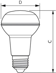 LED žárovka E27 Philips R63 3W (40W) teplá bílá (2700K), reflektor 36°
