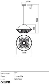Redo Závěsné svítidlo Grill, ø39,6cm Barva: Bílá