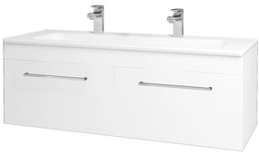 Dřevojas Koupelnová skříň ASTON SZZ2 120 Varianta: M01 Bílá mat / Úchytka T04 / M01 Bílá mat